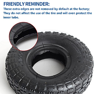 GICOOL 4.10/3.50-4 Replacement Tire and Inner Tube Set, 2 Pack, 10" Heavy Duty Tire and Tube, TR-13 Straight Valve Stem, for Hand Truck Trolley Dolly Garden Wagon Cart Wheel Replacement