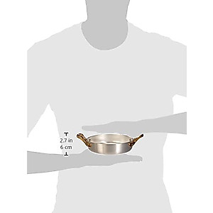 Pentole Agnelli 1932 Collection Line Omelette Pan with 2 Little Handles, Diameter 14 cm, Aluminium Silver, 14 x 14 x 4 cm
