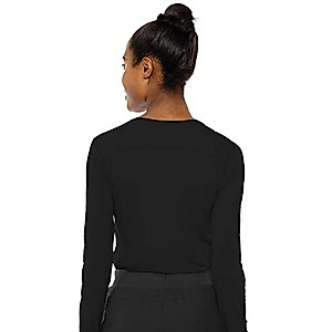 Med Couture Women's 'Activate' Performance Long Sleeve Knit Tee, Black, Large