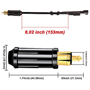 SAE Connector, SAE Plug, Cigarette Lighter Accessory Plugs DIN, Plug to SAE Adapter Connector for BMW, Car Cigarette Lighter Splitter Adapter Power Charger Port