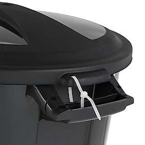DqOasd 20 Gallon Injection Molded Trash Can,Outdoor Garbage Can with Lid Heavy-Duty Handles, Heavy-Duty Construction, Perfect Backyard, Deck, or Garage Trash Can, black