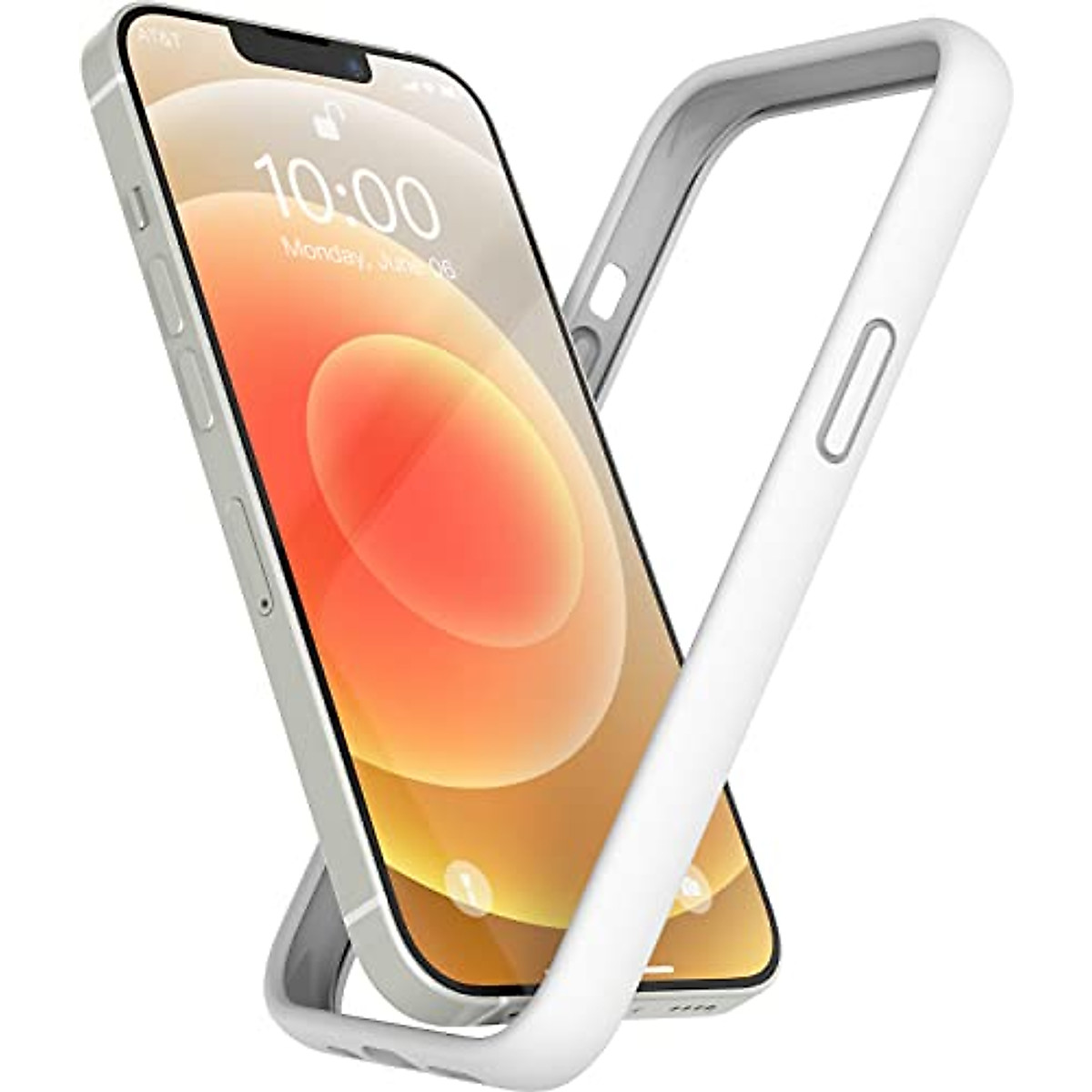 K TOMOTO Compatible iPhone 12 Mini Bumper Case (5.4 Inch), Soft Liquid Silicone Bumper Case [Shock-Absorb] [Raised Edge Protection] [Drop Protection] [MagSafe Compatible] Frame Bumper Case, White