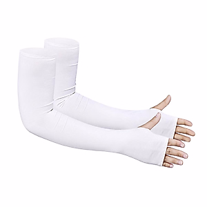 IPENNY 1 Pair UV Protection Cooling Arm Sleeves Cover for Women and Men, Quick Dry No-slip Sun Sleeves Cover for Biking, Gardening, Driving, Fishing, Golf, Hiking