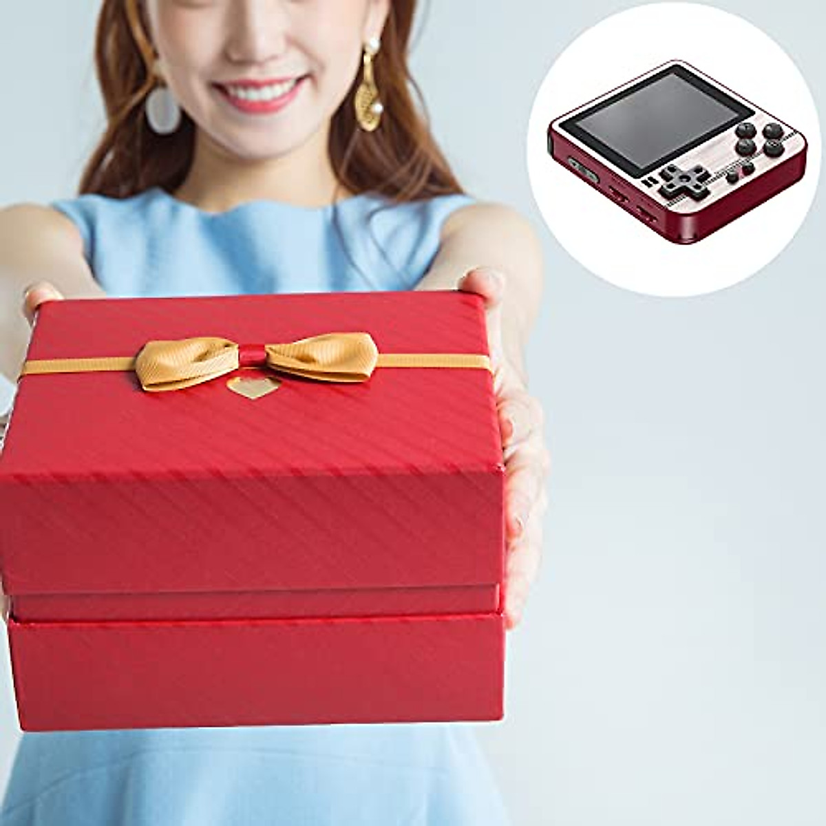 2100mah ABS Retro Gaming Console Multifunctional Handheld Joystick Game Player Portable Pocket Console with USB 3.5mm Ports Dual TF Card Slots for PSP/N64/NDS/PS Game Forms