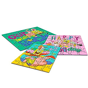 Spongebob Squarepants Jigsaw Puzzle Set - 3 Pack Spongebob Puzzle Bundle (48pc Each) with Stickers and More for Kids Adults (Spongebob Squarepants Party Favors)