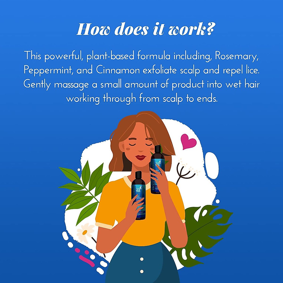 artnaturals Lice Prevention Shampoo and Conditioner (2 x 16 Fl Oz / 473ml) - with Rosemary & Tea Tree - Shield for Adults & Kids - Safe for Daily Use - Sulfate & Paraben Free - All Hair Types