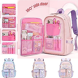 Bunny Backpack, Bad Bunny Backpack For Girls, Cute Large Capacity Waterproof Kawaii Backpack For School (blue, large)