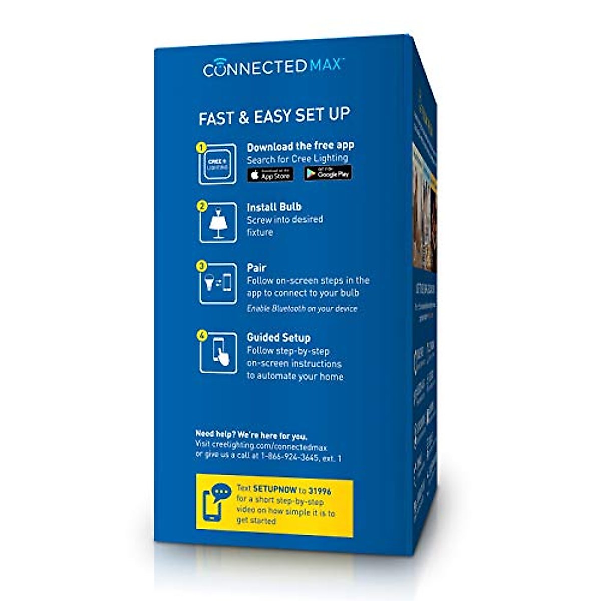 Cree Lighting Connected Max Smart Led Bulb A21 100W Tunable White + Color Changing, 2.4 Ghz, Works With Alexa And Google Home, No Hub Required, Bluetooth + Wifi, 1Pk