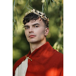 MOSTORY Golden Greek Laurel Crown - God Elf Leaf Headpiece Royal King’s Headband Elven Circlet for for Adult Queen Renaissance Halloween Cosplay Outfit