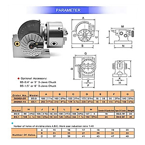 KACOME BS-0/BS-1/BS-2 Manual semi-Universal indexing Head indexing Table for milling Machines