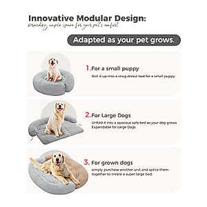 MUTTROS Dog Bed Large Sized Dog, Fluffy Dog Bed Couch Cover, Calming Large Dog Bed, Washable Dog Mat for Furniture Protector,Perfect for Small, Medium and Large Dogs and Cats