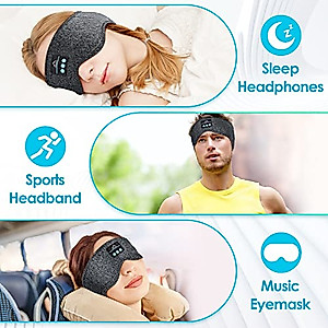 Sleep Headphones Bluetooth Sleeping Headband - Comfy Sleeping Headphones for Side Sleeper Elastic Music Sleep Band Cozy ASMR Wireless Eye Mask Christmas Gifts for Women Stocking Stuffers for Women Men