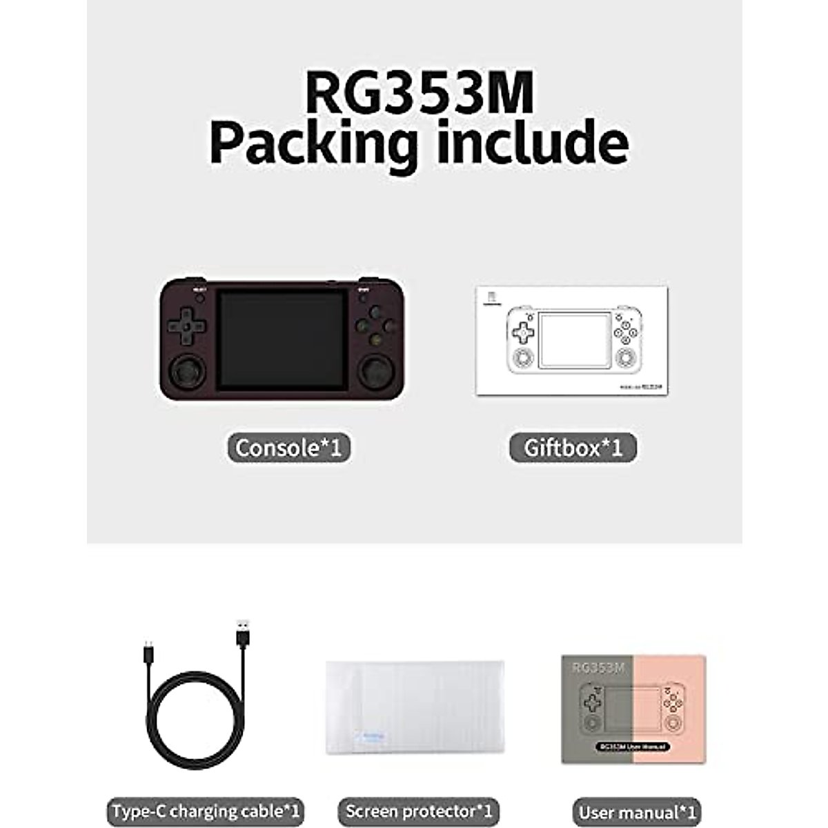 RG353M Handheld Game Console , Aluminum Alloy CNC Process Dual OS Android 11 + Linux System Support 5G WiFi 4.2 Bluetooth Built-in 64G SD Card 4452 Games U.S. Seller! (Anbernic RG353M Purple)