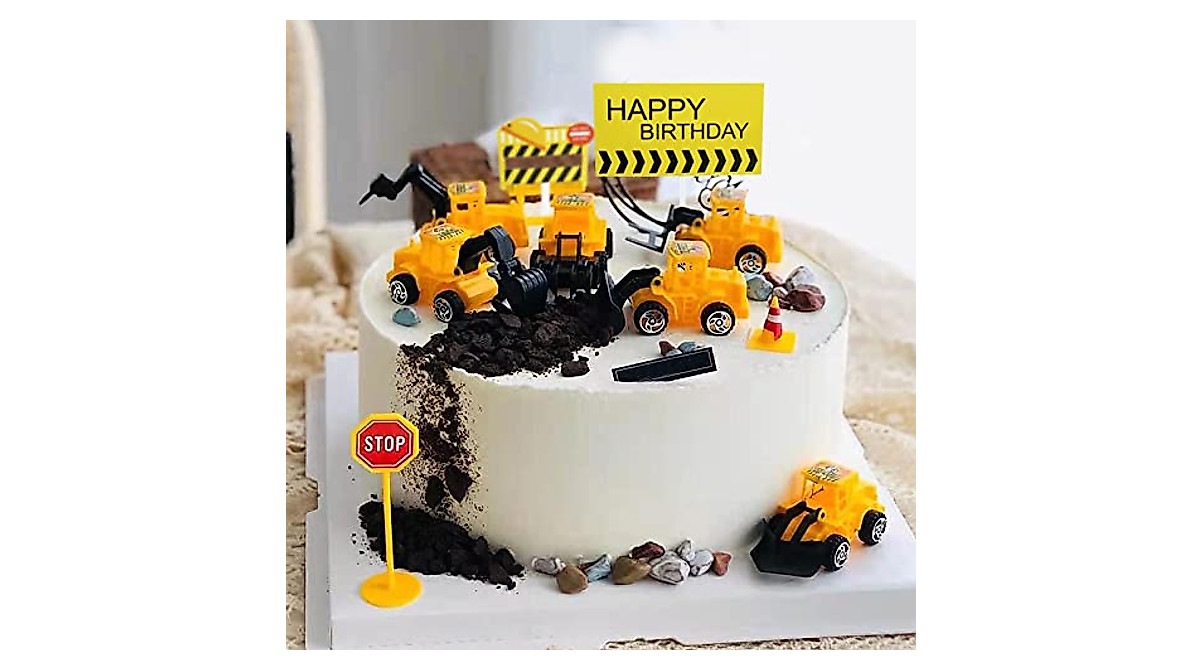 Nevperish 18 PCS Construction Cake Toppers for Kids