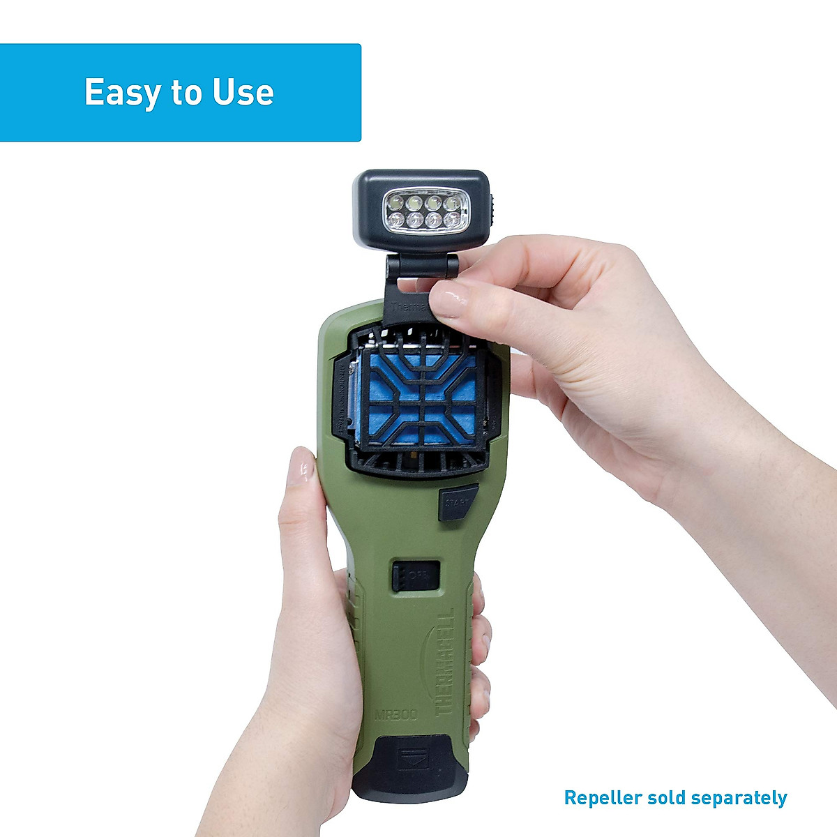 Thermacell All-Purpose Swivel Light; Clips on to Hats, Belts, Outdoor Gear or Any Thermacell Portable Mosquito Repeller; 15-ft Beam of White or Green Light; 30 Hours Battery Life; LED, Battery-Powered