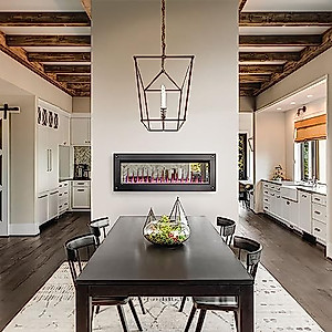 Napoleon CLEARion Elite Series 60 See-Through Built-in Electric Fireplace - Multi-Color Flames with Large Crystal Cubes and Hand-Painted Logs - with Remote Control - NEFBD60HE