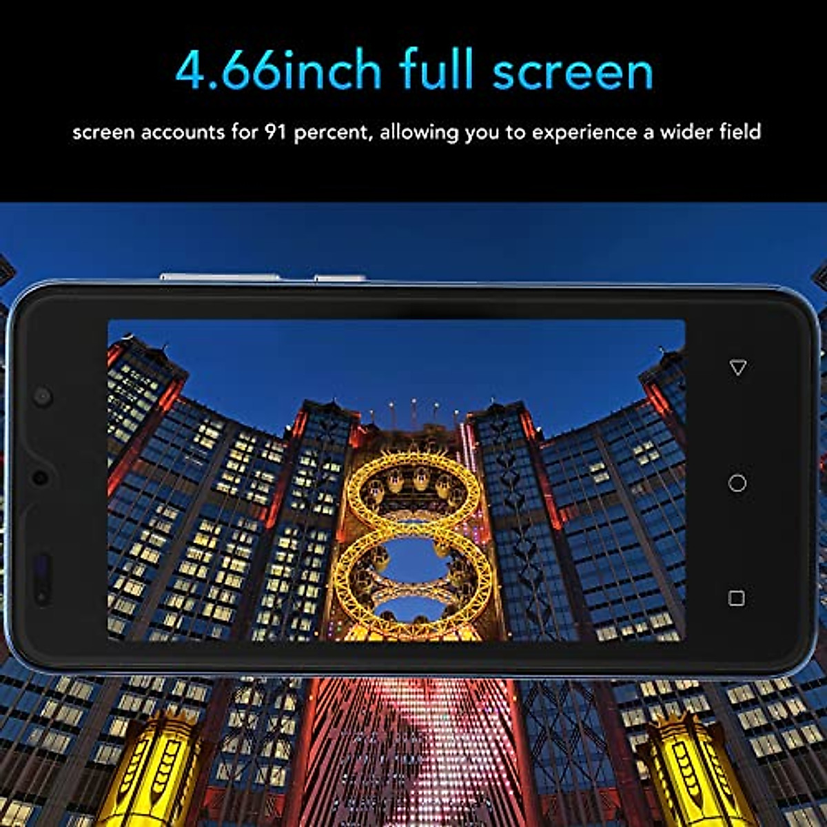 Unlocked Cell Phone, Unlocked Smartphone for Android 6, 4.66" HD Screen, 2GB 32GB, Dual SIM, Face Recognition Unlock Phone, 2MP 5MP Dual Camera, 2800mAh, Compatible with T Mobile, ATT(Light Blue)