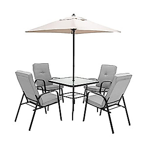 TANGKULA 5 FT Patio Umbrella, Outdoor Table Market Umbrella with Quick-Release Button, 4 Sturdy Ribs, Fade Resistant & Waterproof Canopy, Sun-protective Patio Umbrella for Garden, Poolside, Backyard