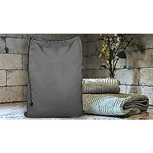 Gratico Laundry Bag Canvas|Dirty Clothes Travel Laundry Bag|Machine Washable|Reusable College Hostel Hamper Liner Bag Garments Delicates Drawstring Closure 1 Pack Grey Color|Size 28X36 Inches