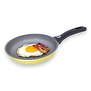 JOVELY 8" Ceramic Nonstick Frying Pan, PFAS-Free, Dishwasher Safe, Aluminum Steel Body, Stay-Cool Handle, Ultimate Nonstick Cookware for Delicious and Healthy Meals