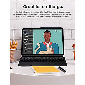 Samsung Galaxy Tab S7 and S7 5G Book Cover Keyboard, EF-DT870UBEGUJ, Black
