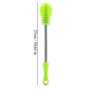 Silicone Bottle Brush, 360 Degree Rotary Silicone Bottle Brush Kitchen Cleaner with Anti Slip Handle for Throughly Stubborn Tea or Coffe, Milk Powder Scale on