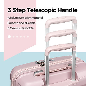 Melalenia Luggage Sets 3 Piece Expandable Suitcase Set, PP Hardshell Suitcase with Spinner Wheels,Lightweight Carry On Luggage with TSA Lock for Women