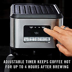 Calphalon Coffee Maker, Programmable Coffee Machine with Glass Carafe, 14 Cups, Stainless Steel