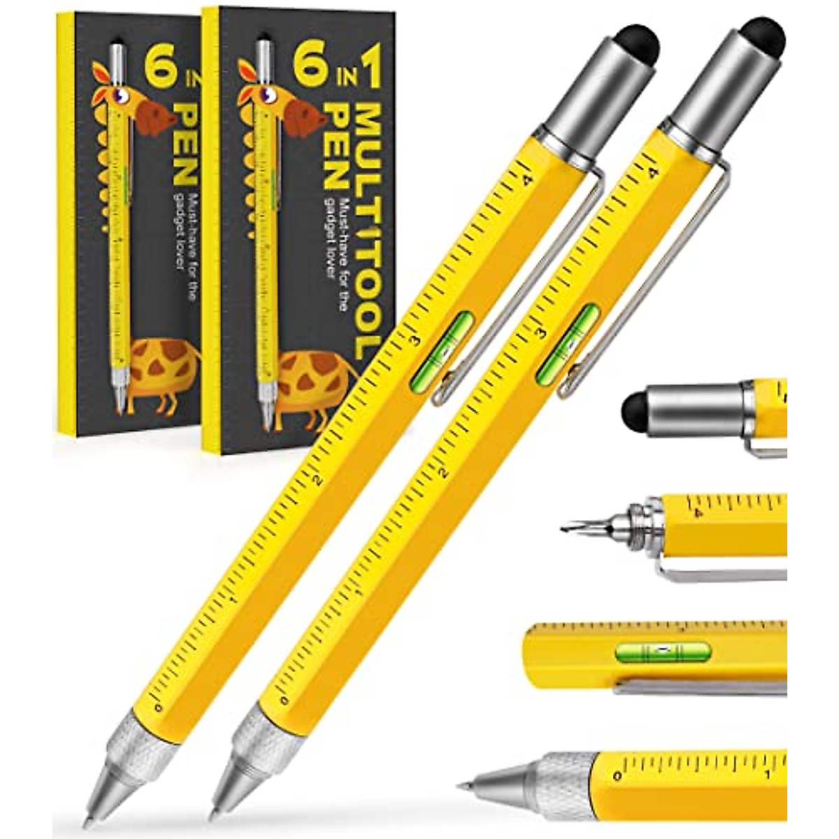 Tool Gifts for Men and Women-2 Pack Multitool Pen Construction Tools, Pen Tool Gadget for Men Women,Gifts Ideas for Engineer Woodworkers Carpenter and 20 in 1 Multi Tool Cool Gadgets for Men