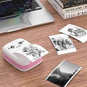 PAPRMA 57x30mm Thermal Sticker Paper for Mini Pocket Printer, 5 Rolls White Self-Adhesive Thermal Paper Compatible with All 57mm Pocket Thermal Printer, 0.6” Core