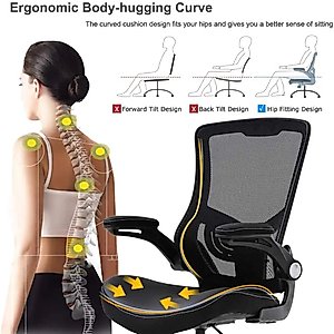 Drafting Chair Tall Mesh Drafting Stool for Standing Desk, Adjustable Bar Height Reception Office Chair with Flip-Up Arms & Foot-Ring, Ergonomic Mesh Computer Drafting Stool for Home Office Working