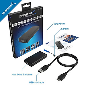 SABRENT USB 3.0 mSATA II or III/5GBp/s SSD Enclosure Adapter [Support UASP] (EC-UKMS)