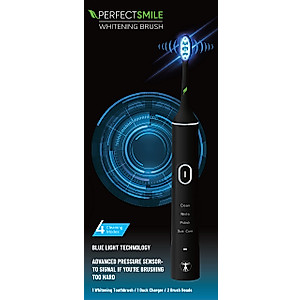 CRI Naturals Perfect Smile Whitening Electric Toothbrush, Gets Teeth 3 Shades Whiter in 7 Days, Clinically Tested & Dentist Approved, LED Technology with 4 Brushing Modes