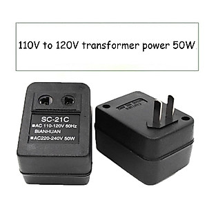 Acxico 1Pcs 110V to 220V Power Converter Adapter Voltage Transformer Adapter 50W PC Material SC-21C