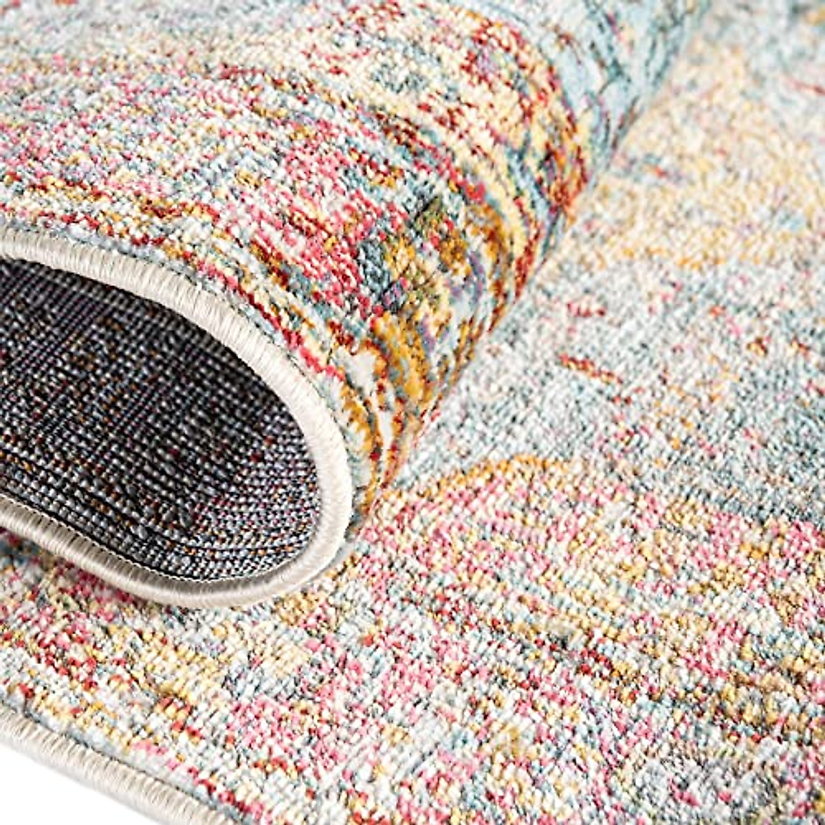 Unique Loom Baracoa Collection Area Rug - Miramar (2' 2" x 6' 1" Runner, Light Blue/ Blue)