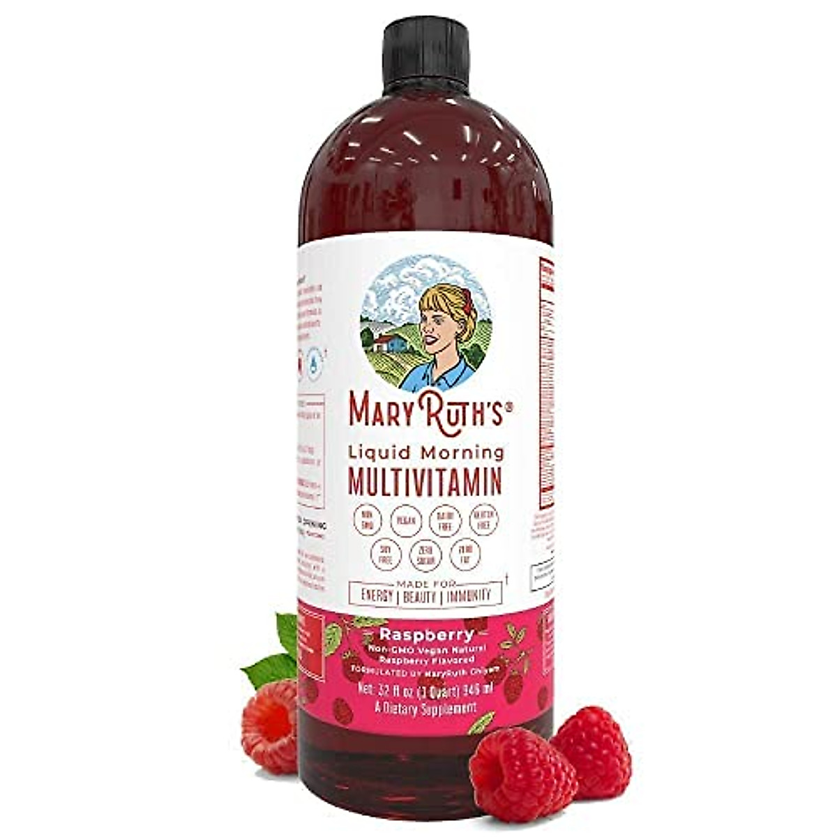 Liquid Multivitamin Raspberry & Liquid Multimineral Cranberry Bundle by MaryRuth’s | Vitamin A, B, C, D3, E & Amino Acids | Immune & Energy Support | Sleep Support | Magnesium Calcium & MSM Supplement