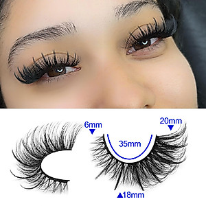False Eyelashes Fairy Cat Eye Lashes Mink Fluffy Fox Eye Lashes Wispy Dramatic Eyelashes 20mm Fake Lashes 7 Pairs Pack by ALICE