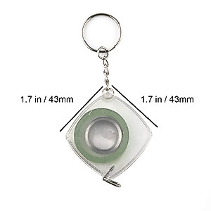 WIN TAPE 6FT 2M Mini Steel Tape Measure Transparent Plastic Shell with Keychain Functional Mini Retractable Measuring Tape Keychain