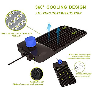 LED Parking Lot Lights 300W, Star Ever Lighting Waterproof IP65 LED Shoebox Area Light with Dusk to Dawn Photocell - 5000K 1000W Equivalent - Knuckle Slipfitter Mount - 40000 LM
