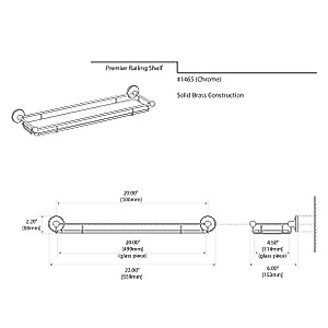 Gatco 1465 Premier Tempered Glass Shelf, Chrome