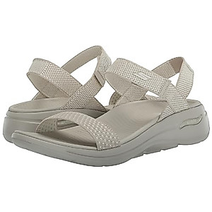 Skechers Women's Ankle Strap Sandal, Natural, 9