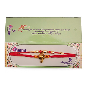Rakhi For Brother Set of 2 With Greeting Card, Beautiful Designer Raksha Bandhan Rakhi Gift Set For Brother Bhaiya Bhai Bro, Traditional Indian Style Rakshbandhan Rakhi Gifts For Brother