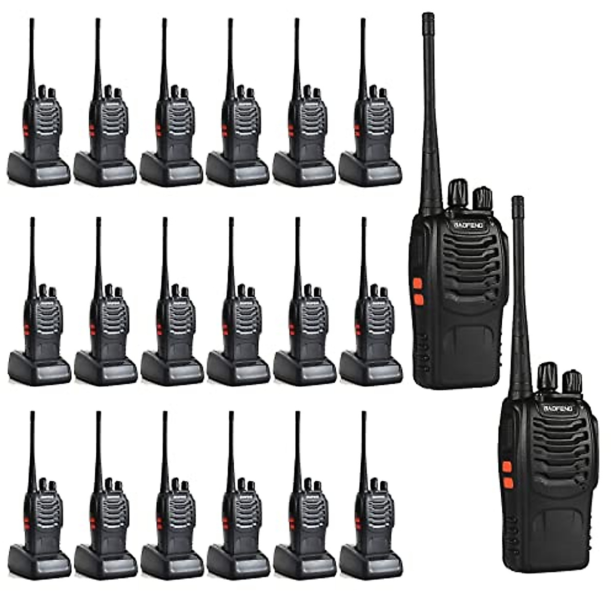 BAOFENG BF-888S Walkie Talkie 20 Pack Rechargeable Handheld Two Way Radio with Headset