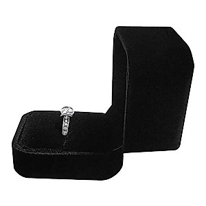 Black Fancy Ring Box Jewelry Box - Velvet