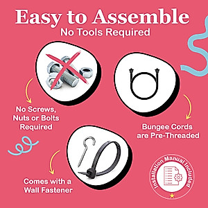 Lilly's Love Stuffed Animal Zoo Storage - Standing Storage Organizer Display | Made from Furniture-Grade, Easy to Assemble PVC, Stores More Stuffies Than Hammocks | 55" x 22" x 12", Black