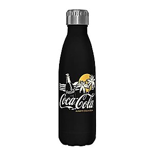 Coca-Cola Vintage Beach 17 oz Stainless Steel Water Bottle, 17 Ounce, Multicolored