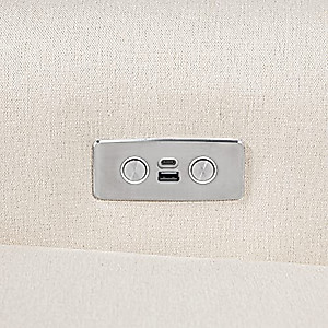 Namesake Linden Electronic Recliner and Swivel Glider with USB Port in Performance Cream Eco-Weave, Water Repellent & Stain Resistant, Greenguard Gold & CertiPUR-US Certified