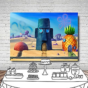 7x5ft Cartoon Animation Underwater Pineapple House Photography Backdrops Kids Children Birthday Party Decor Photo Background Studio Props