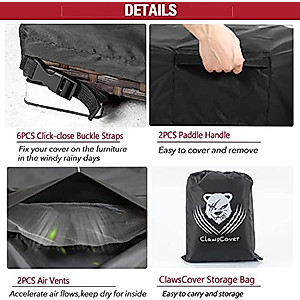 Waterproof Outdoor Patio V-Shaped Sectional Sofa Couch Covers,Heavy Duty Wicker Rattan Furniture Set Cover,UV-Resistant Durable Polyester Cloth,Air Vent,6 Windproof Strap,91L/91Lx34Dx31H Inch