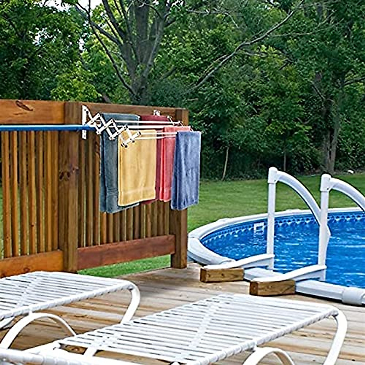 EAFTOS Multifunction Easy to Install Telescopic Clothes Drying Rack Stainless Steel Durable Wall Mounted Thicken Folding Drying Rack